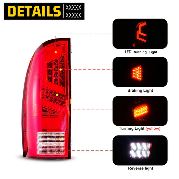 Winjet 2005-2015 Toyota Tacoma LED Sequential Tail Lights - Chrome/Red ...