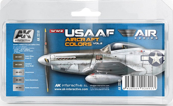 AK Interactive 2210 Air Series: WWII USAAF Aircraft Vol.2 Acrylic Pain ...