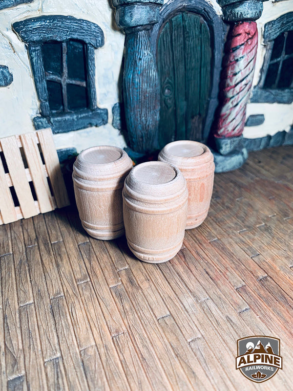Alpine Railworks 1017 G Scale Unpainted Barrels (3) – East Car Audio