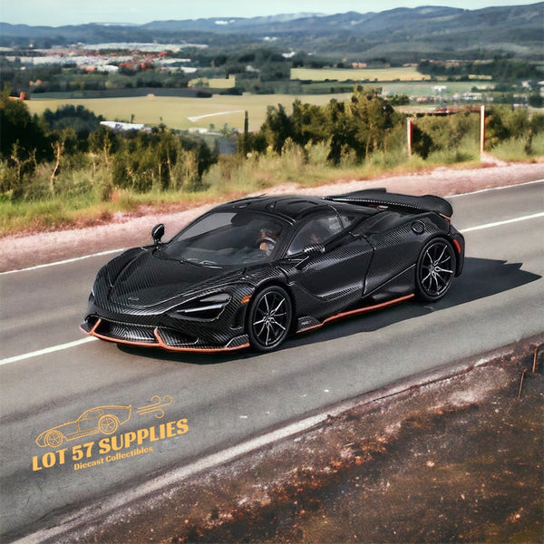 (Pre-Order) CM Model McLaren 765LT Full Carbon With Orange Line 1:64 ...