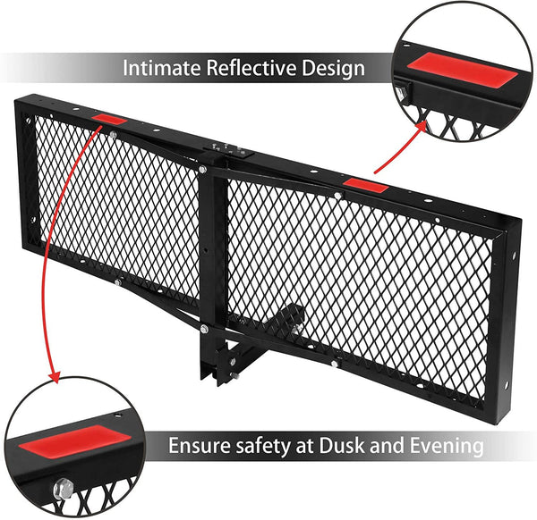 60 x 20-inch Hitch Folding Cargo Carrier Mount, Fit 2" Receiver, 500 L ...