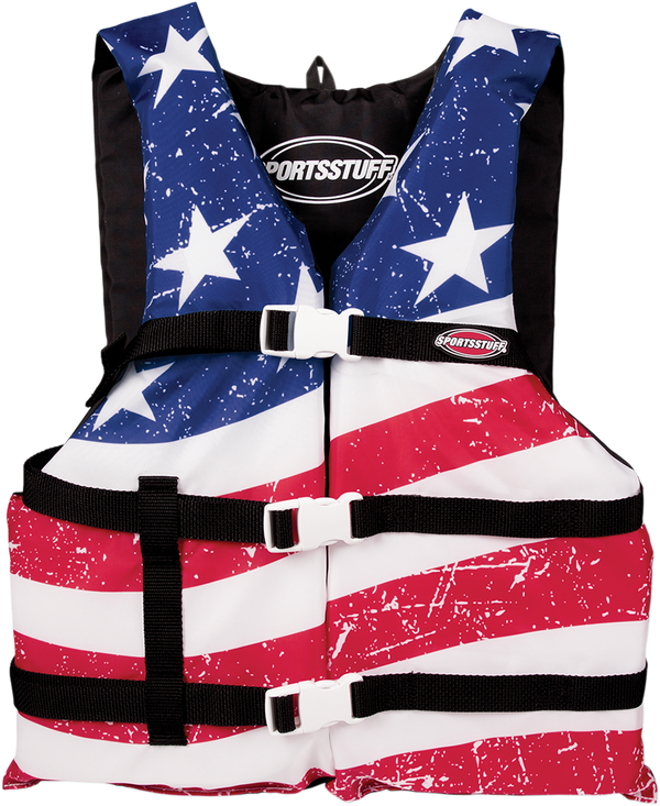 AIRHEAD SPORTS GROUP Stars & Stripes PFD Vest - Red/White/Blue - Large ...