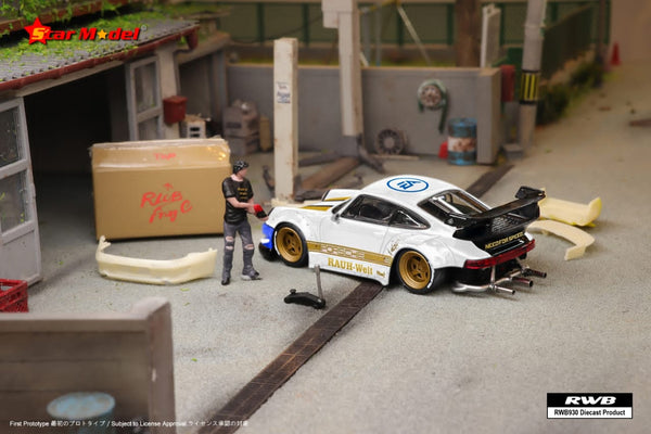 Star Model Porsche RWB 930 GT Wing NFS White Livery 1:64 – East Car Audio