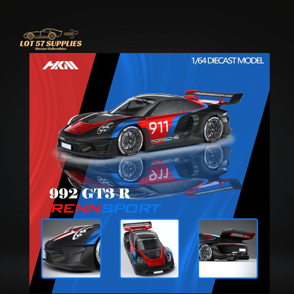 (Pre-Order) HKM Model Porsche 911 (992) GT3 R Rennsport Black #911 1:6 ...