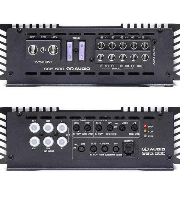 DD Audio Digital Designs SS5.500 5-Channel 980W RMS Class AB 4-Channel ...