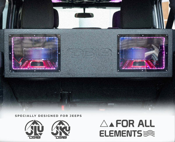 DS18 JSUB.2 - Jeep JKU/JLU Down Fire Subwoofer Enclosure 2 x 12" – East ...