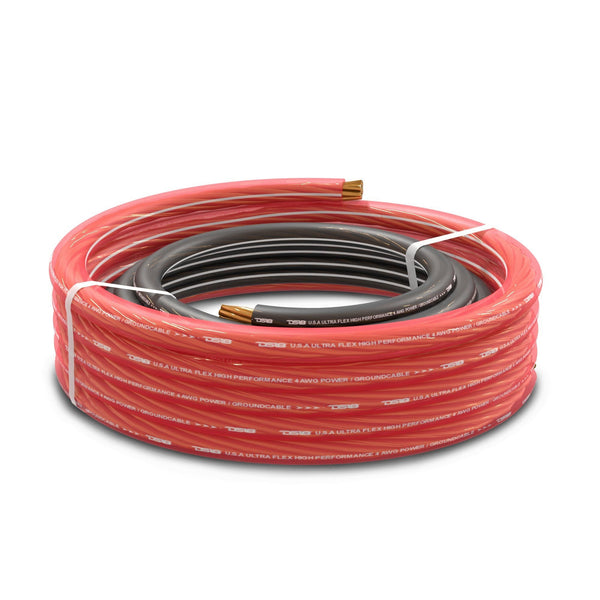 DS18 PW-OFC4GA-5BK/20RD 4-GA Ultra Flex OFC Ground Power Cable 5 Ft Bl ...