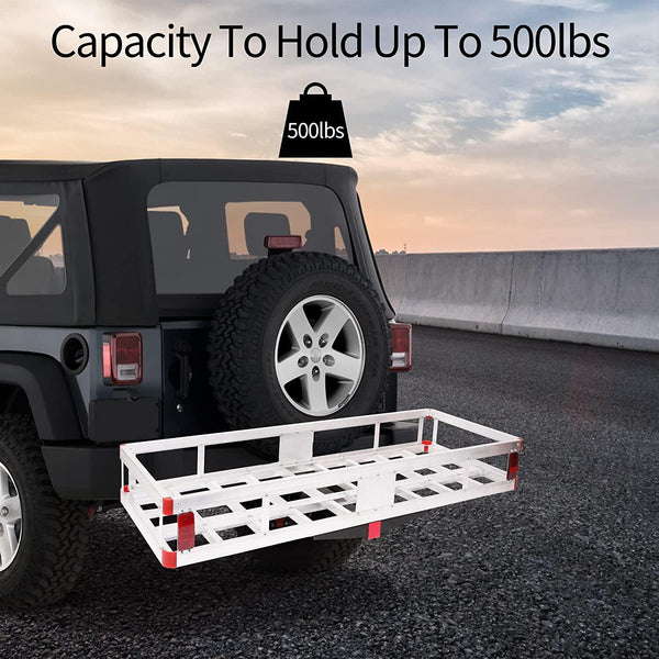 Aluminum Hitch Mounted Cargo Carrier,500 lbs Capacity, Silver – East ...
