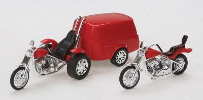 Busch 1152 HO Scale Motorcycle -- Trike w/Trailer & Motorcycle – East ...