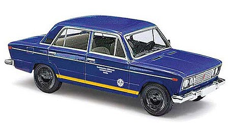 Busch 50565 HO Scale 1976 Lada 1600 Sedan - Assembled -- THW (blue, wh ...
