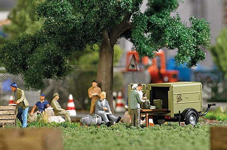 Busch 7936 HO Scale Snack Break - Action Set -- Supply Trailer with Tr ...