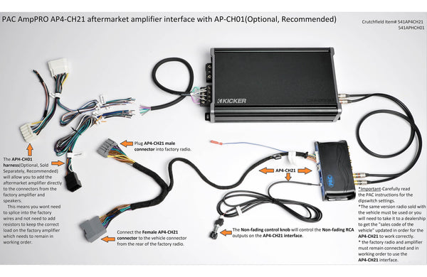 PAC AmpPRO AP4-CH21 Aftermarket Amplifier Interface in select 2007-201 ...