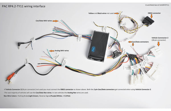 PAC RP4.2-TY11 Wiring Interface in select 2005-19 Toyota, Lexus, and S ...