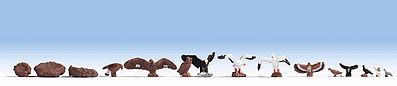 Noch 15775 HO Scale Birds & Nests -- 12 Birds, 3 Nests – East Car Audio