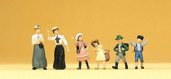 Preiser 12194 HO Scale 1900s Women & Children -- pkg(6) – East Car Audio
