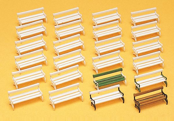 Preiser 17200 HO Scale Park Benches -- Plastic, Unpainted – East Car Audio
