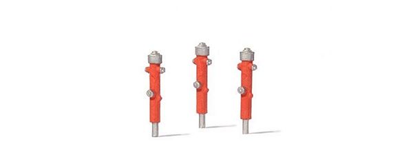 Preiser 17714 HO Scale Fire Hydrants -- Red pkg(3) – East Car Audio