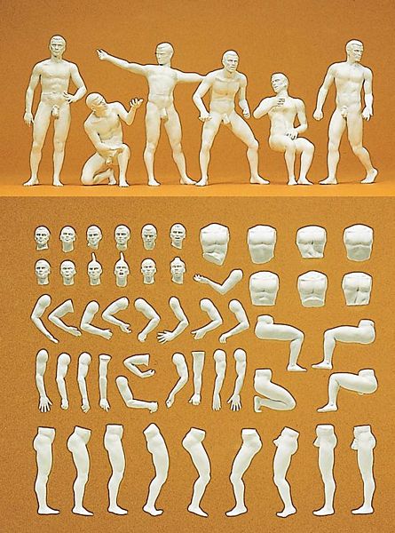 Preiser 45900 G Scale Customizing Figure Sets -- "Adam" Male Figures ...