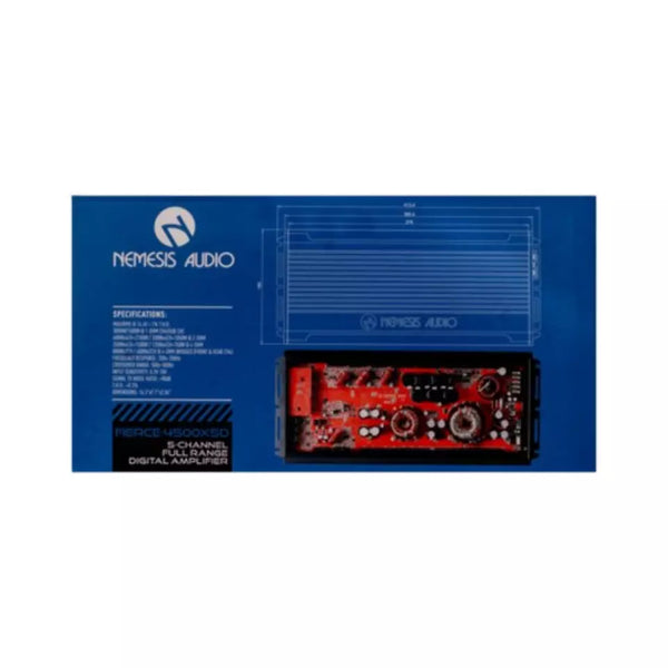 Nemesis Audio FIERCE-4500X5D 5-Channel 3000W Max Class-D Full Range Am ...