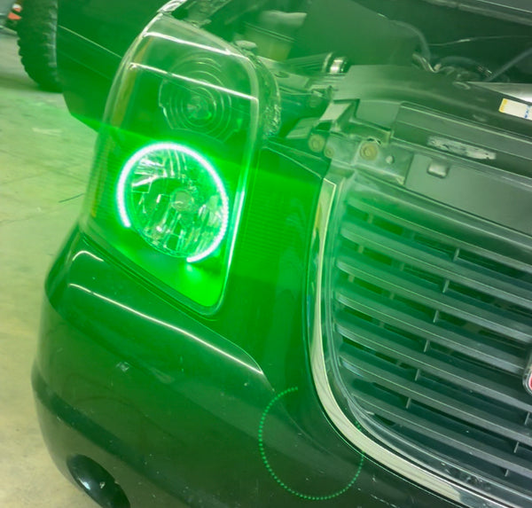 2007 - 2013 GMC Yukon Headlights with RGB Color Changing Halos Pre-Bui ...