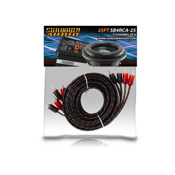 Sundown Audio 25 ft. 4 Channel Budget RCA Interconnect Cables (SB Seri ...